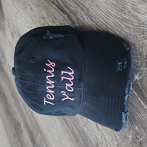 Accessories | New Tennis Yall Embroidered Distressed Baseball Cap ...